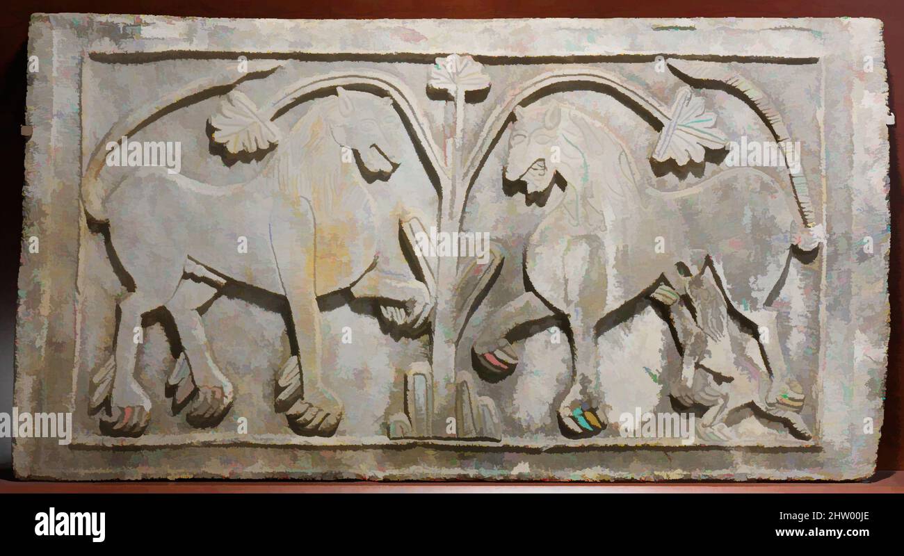 Art inspired by Relief Panel with Lion Family, ca. 800–1000, Made in ...