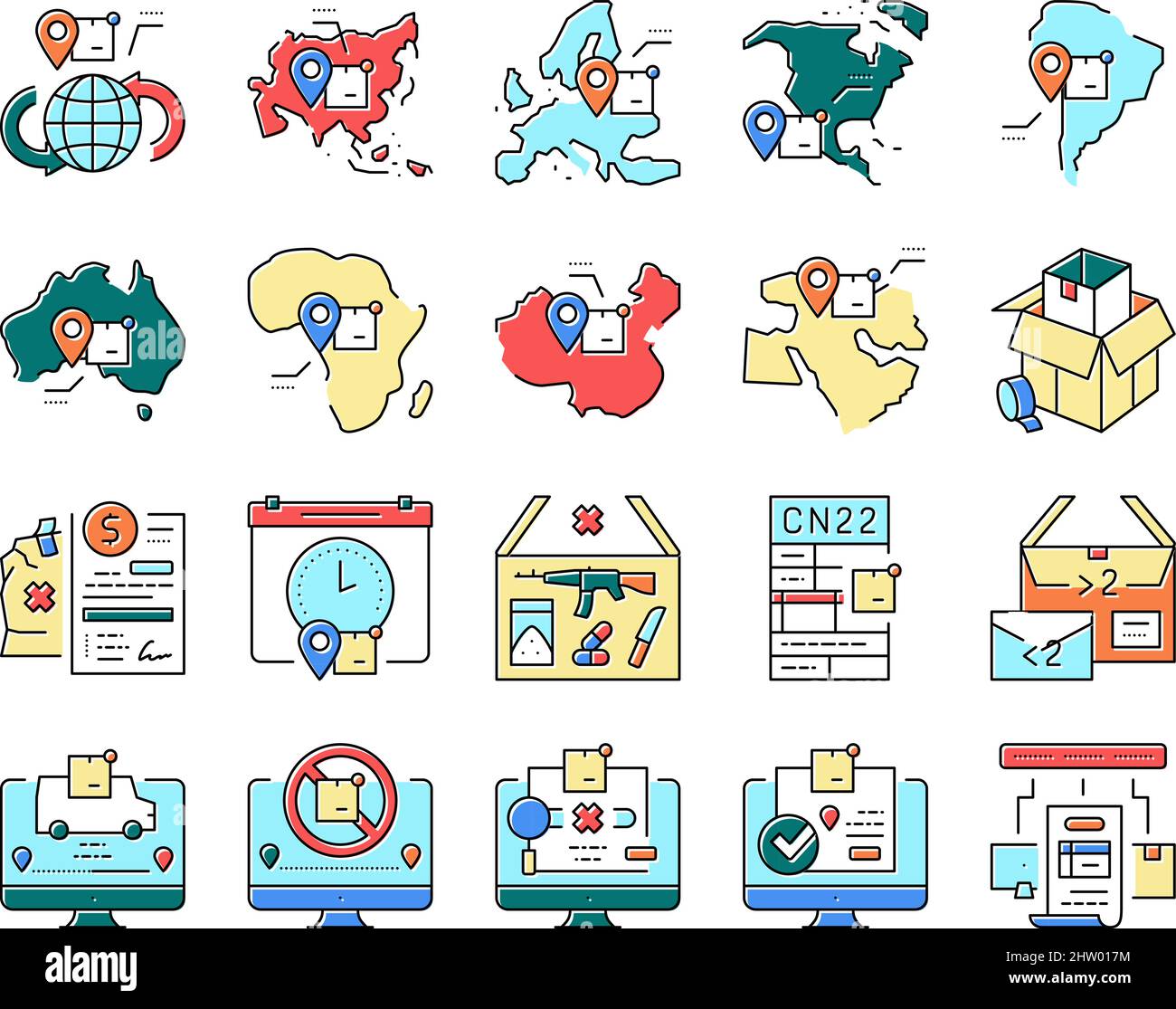 International packaging icons hi-res stock photography and images - Alamy