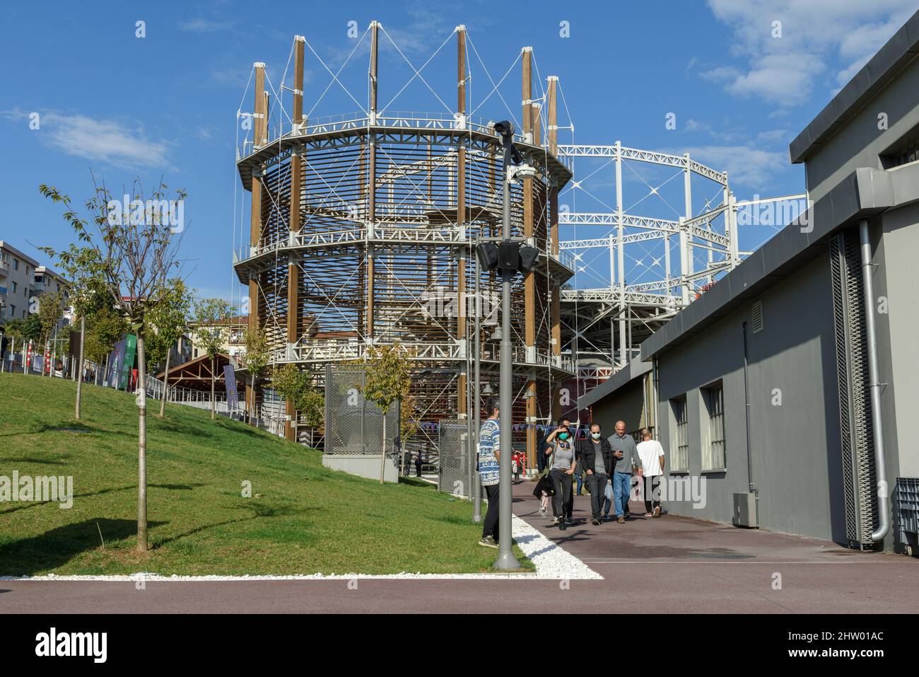 ISTANBUL, TURKEY - OCTOBER 16, 2021: The historical gas house built in ...