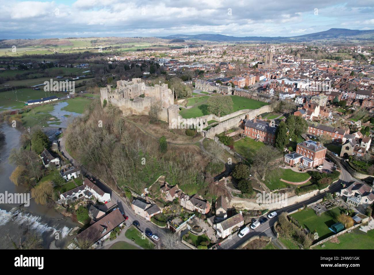 Aerial view of ludlow town hi-res stock photography and images - Alamy