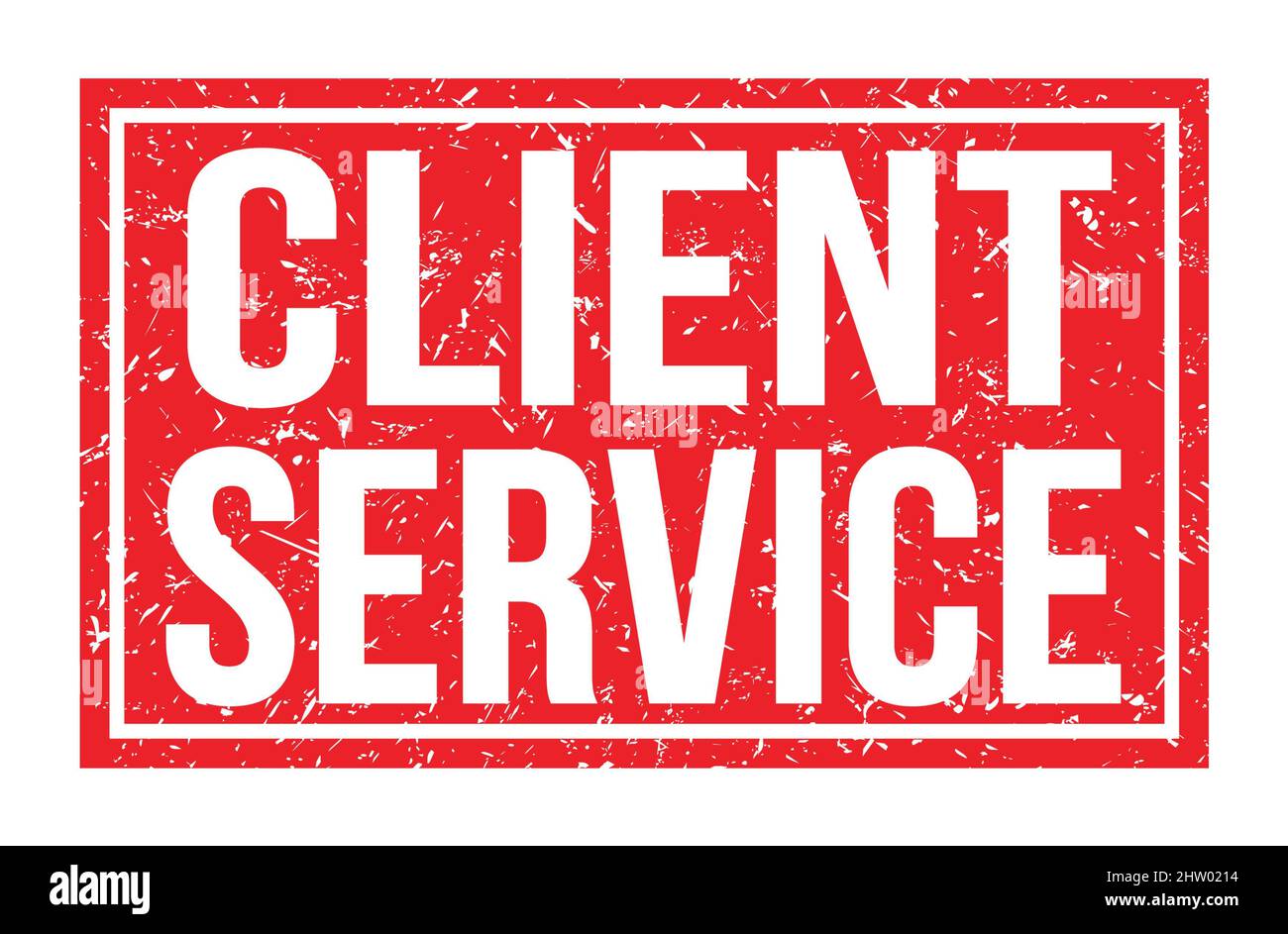 CLIENT SERVICE, words written on red rectangle stamp sign Stock Photo ...