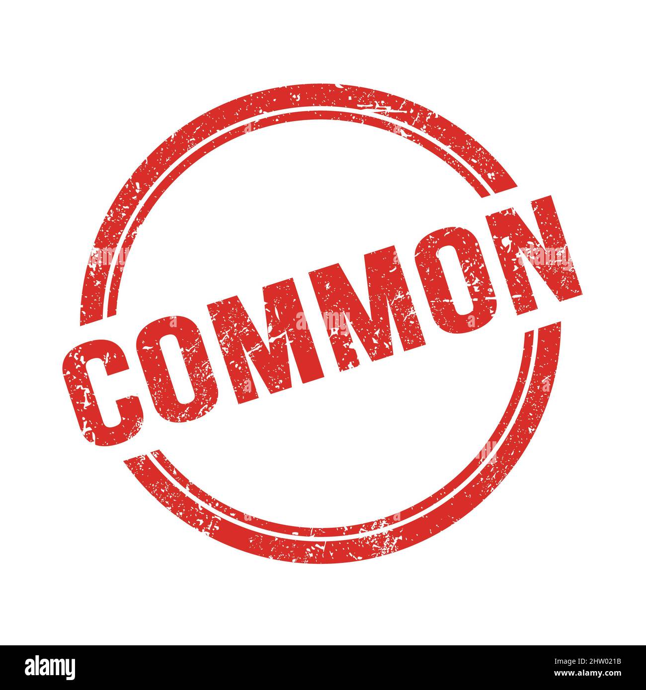 COMMON text written on red grungy vintage round stamp Stock Photo - Alamy
