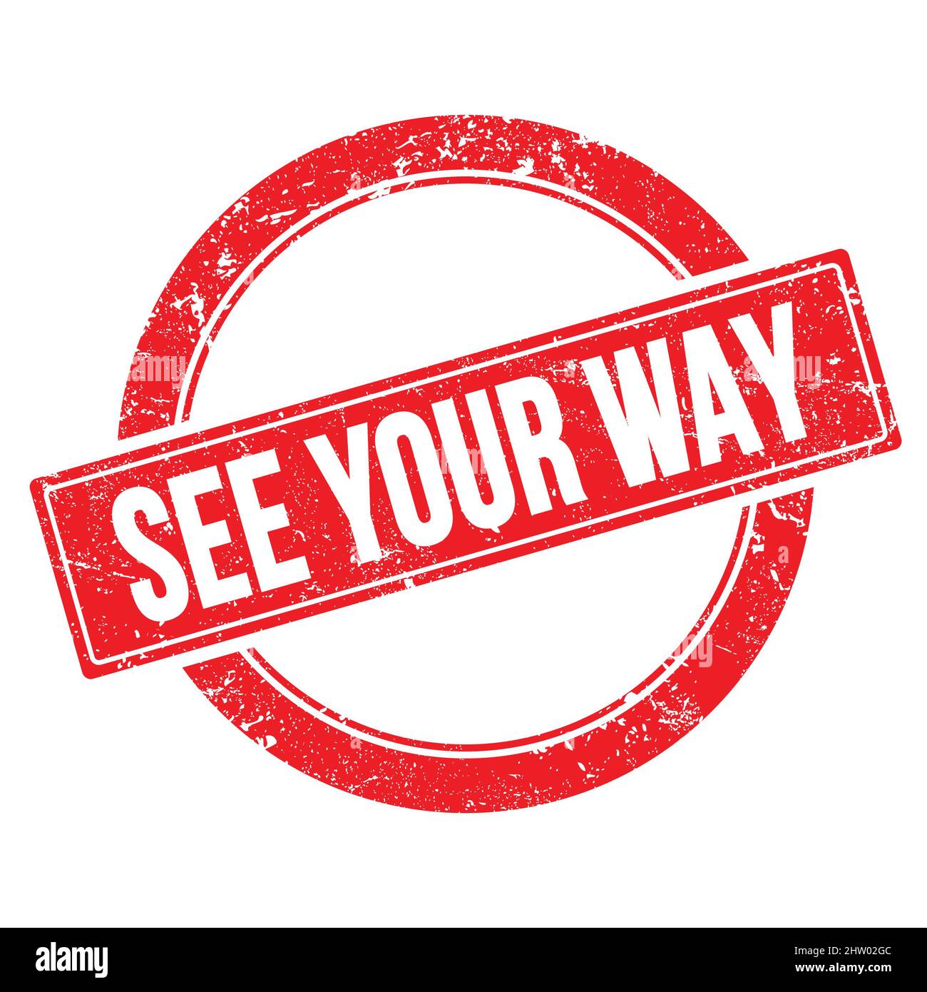 SEE YOUR WAY, words written on red stamp sign Stock Photo - Alamy