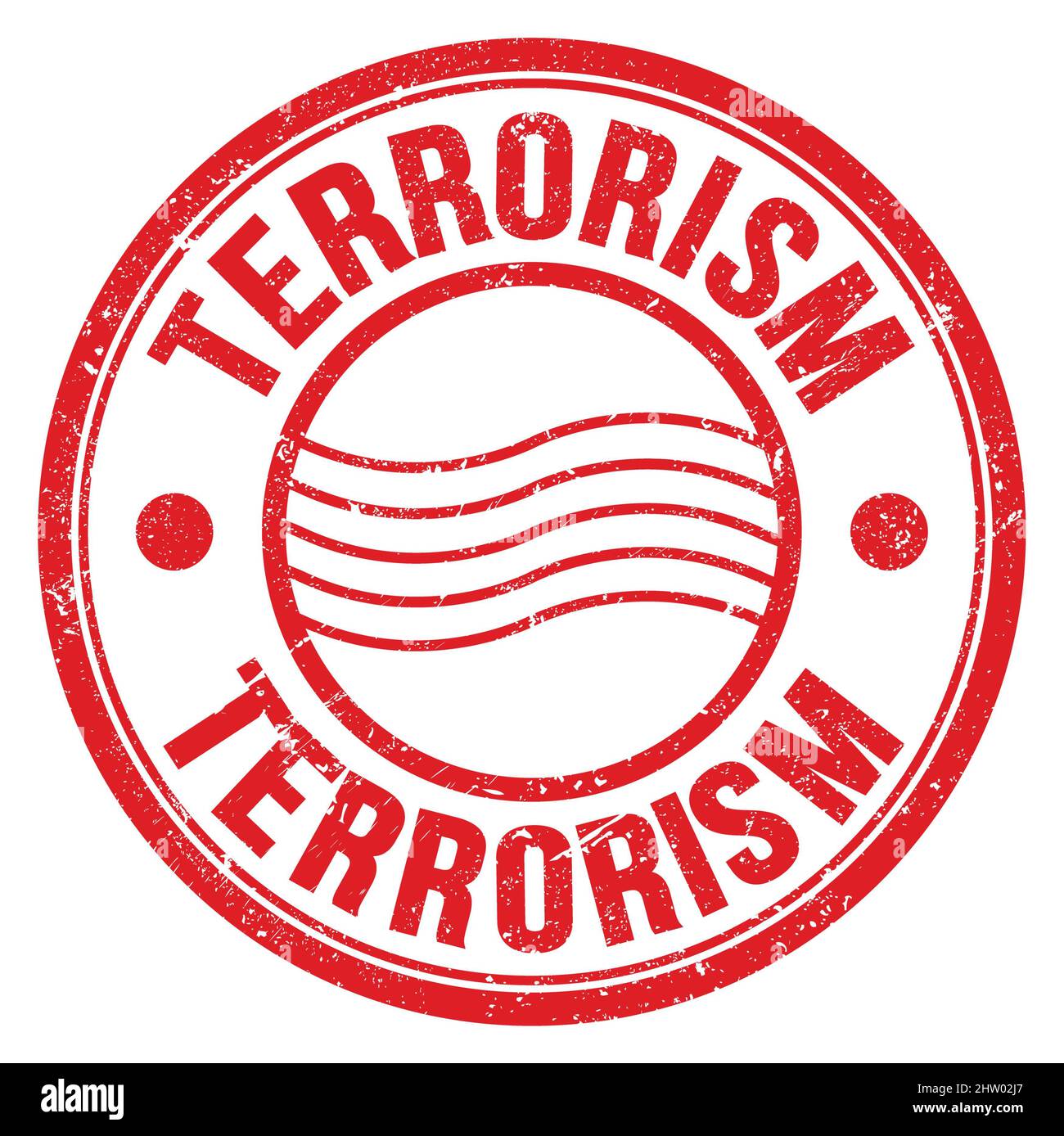 TERRORISM word written on red round postal stamp sign Stock Photo - Alamy