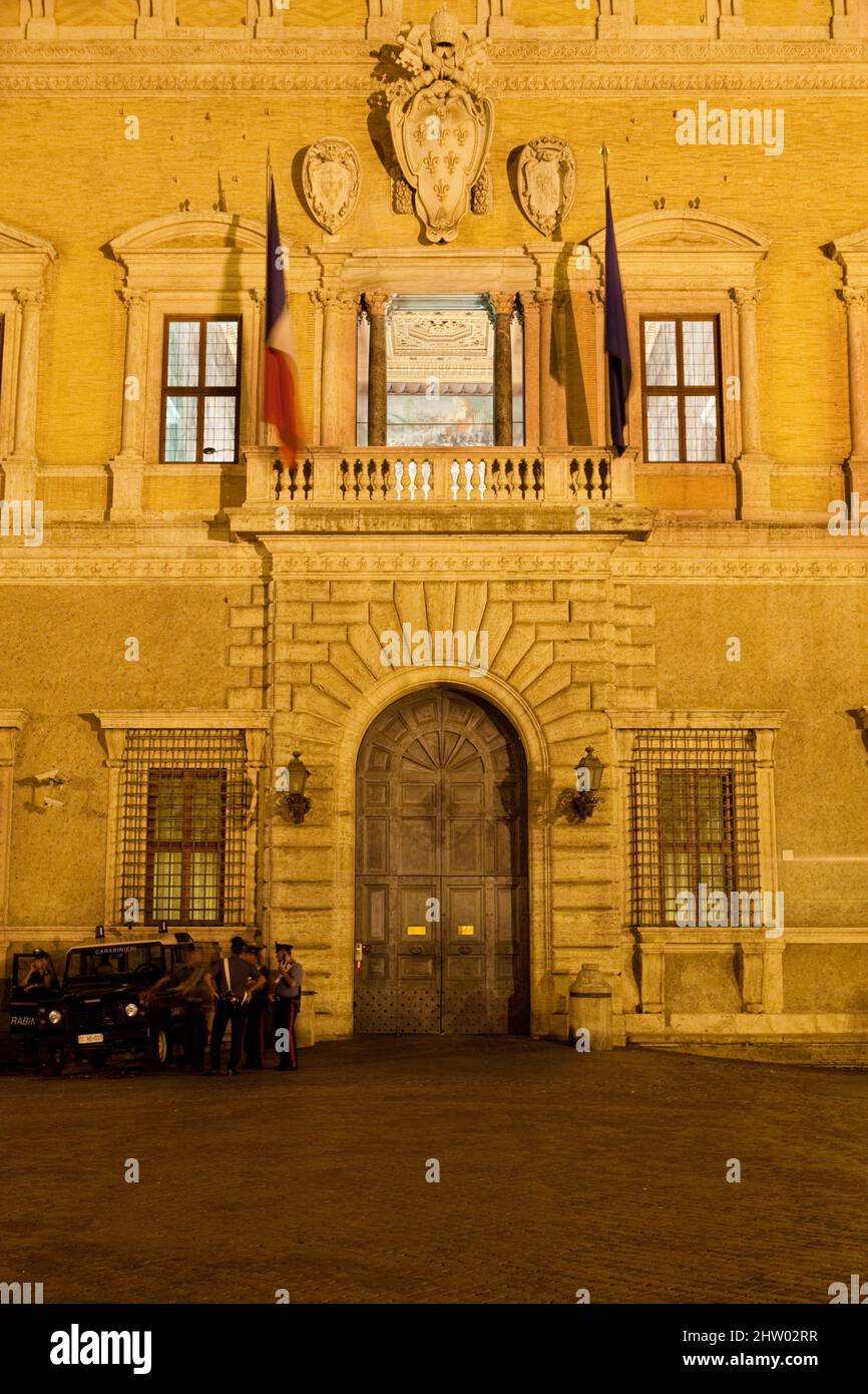Farnese Palace, French Embassy, Farnese square, Rome, Italy Stock Photo ...