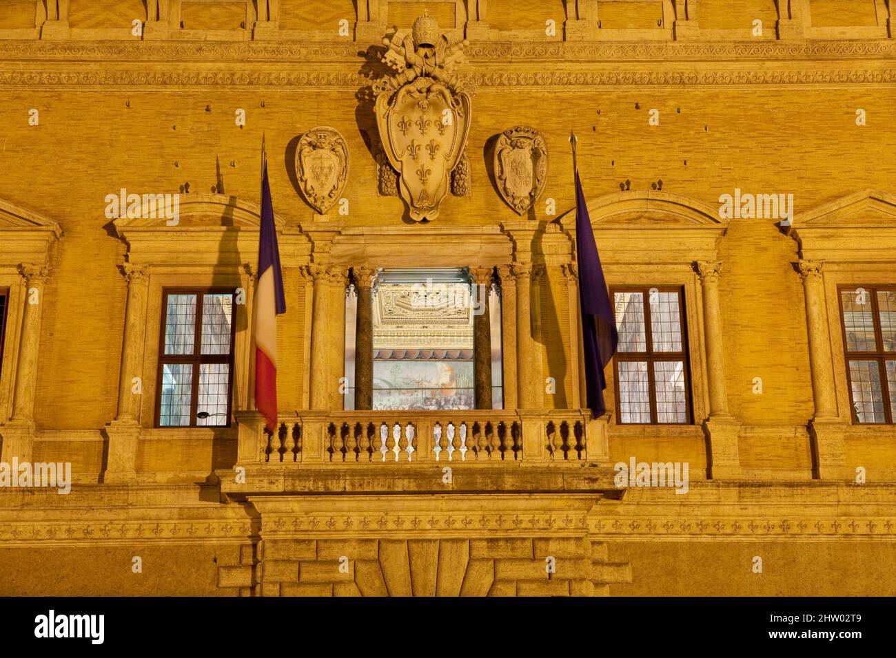 Farnese Palace, French Embassy, Farnese square, Rome, Italy Stock Photo ...