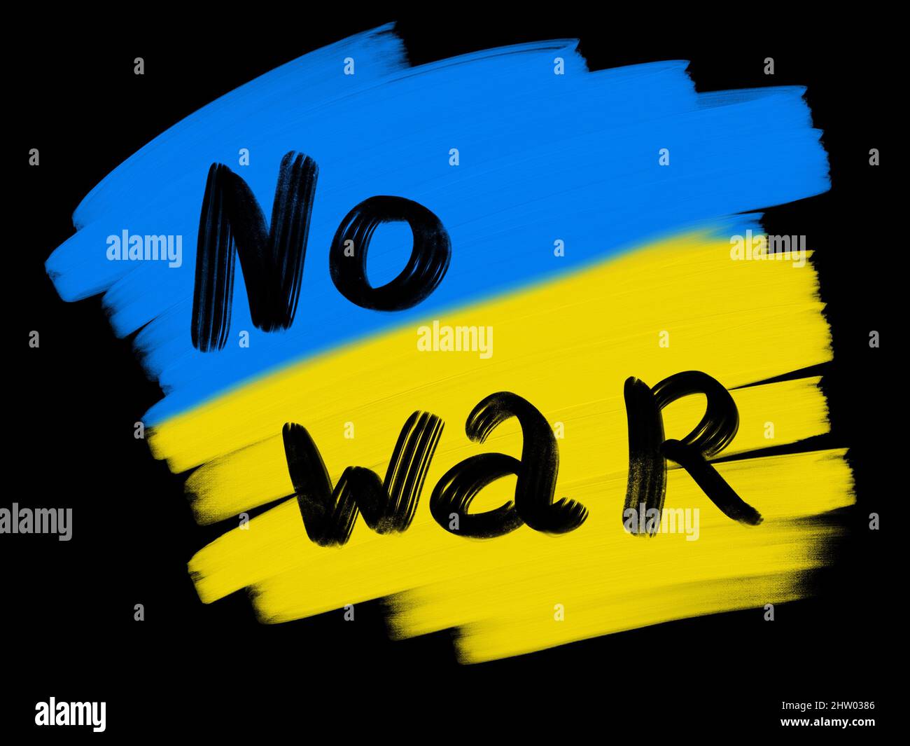 War of Ukraine and Russia. Ukraine flag and symbol of victory. Freedom ...