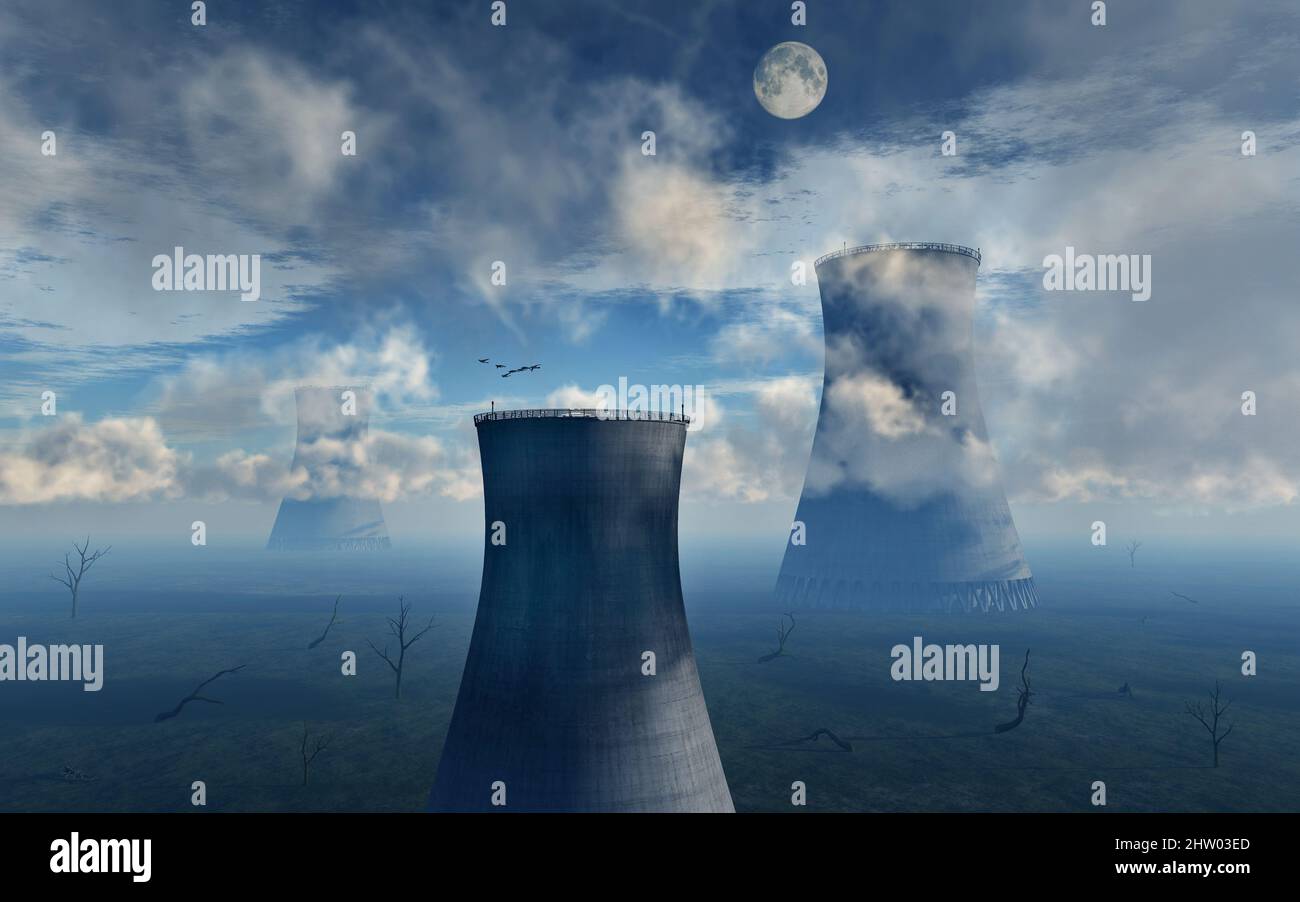 Cooling towers nuclear hi-res stock photography and images - Alamy