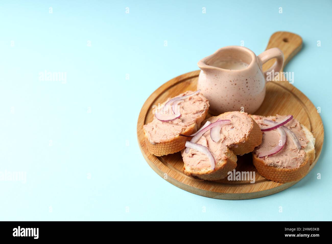 Concept of tasty food with pate appetizers, space for text Stock Photo ...