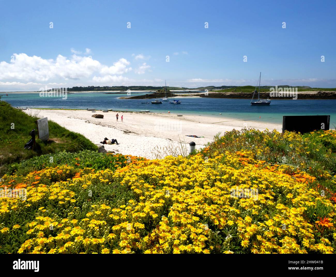 View across Tean Sound, St Martin's, Isles of Scilly Stock Photo - Alamy