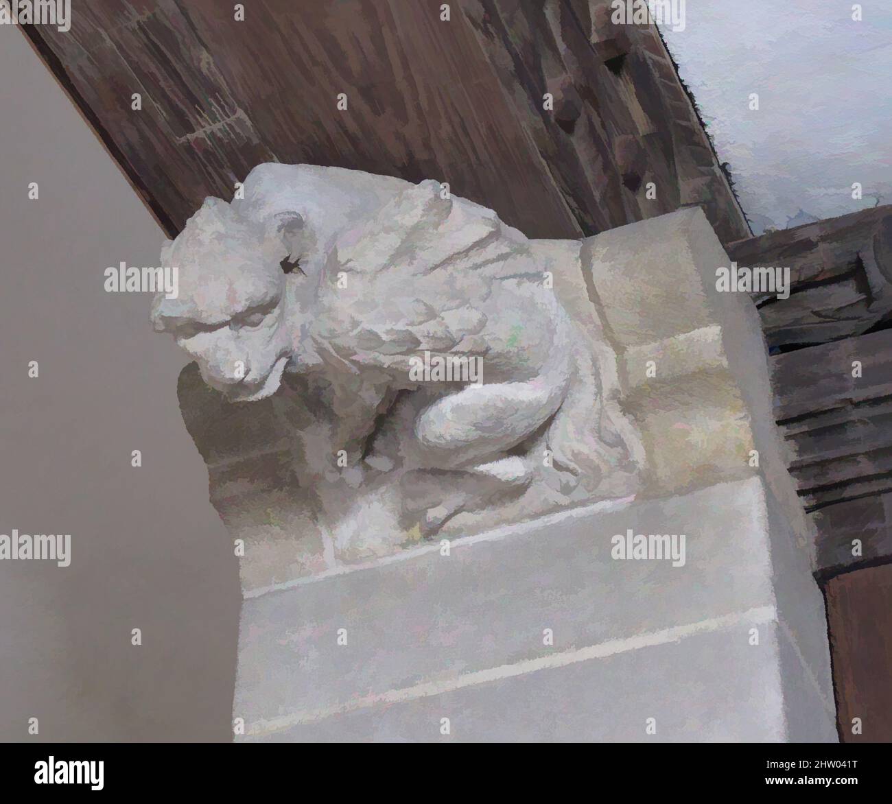 Art inspired by Corbel, 15th century, French, Limestone, Overall: 23 1/ ...