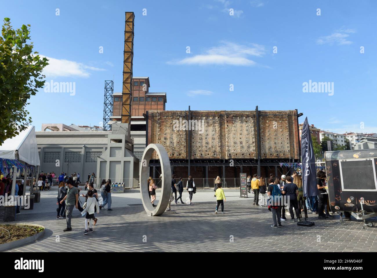 ISTANBUL, TURKEY - OCTOBER 16, 2021: The historical gas house built in ...