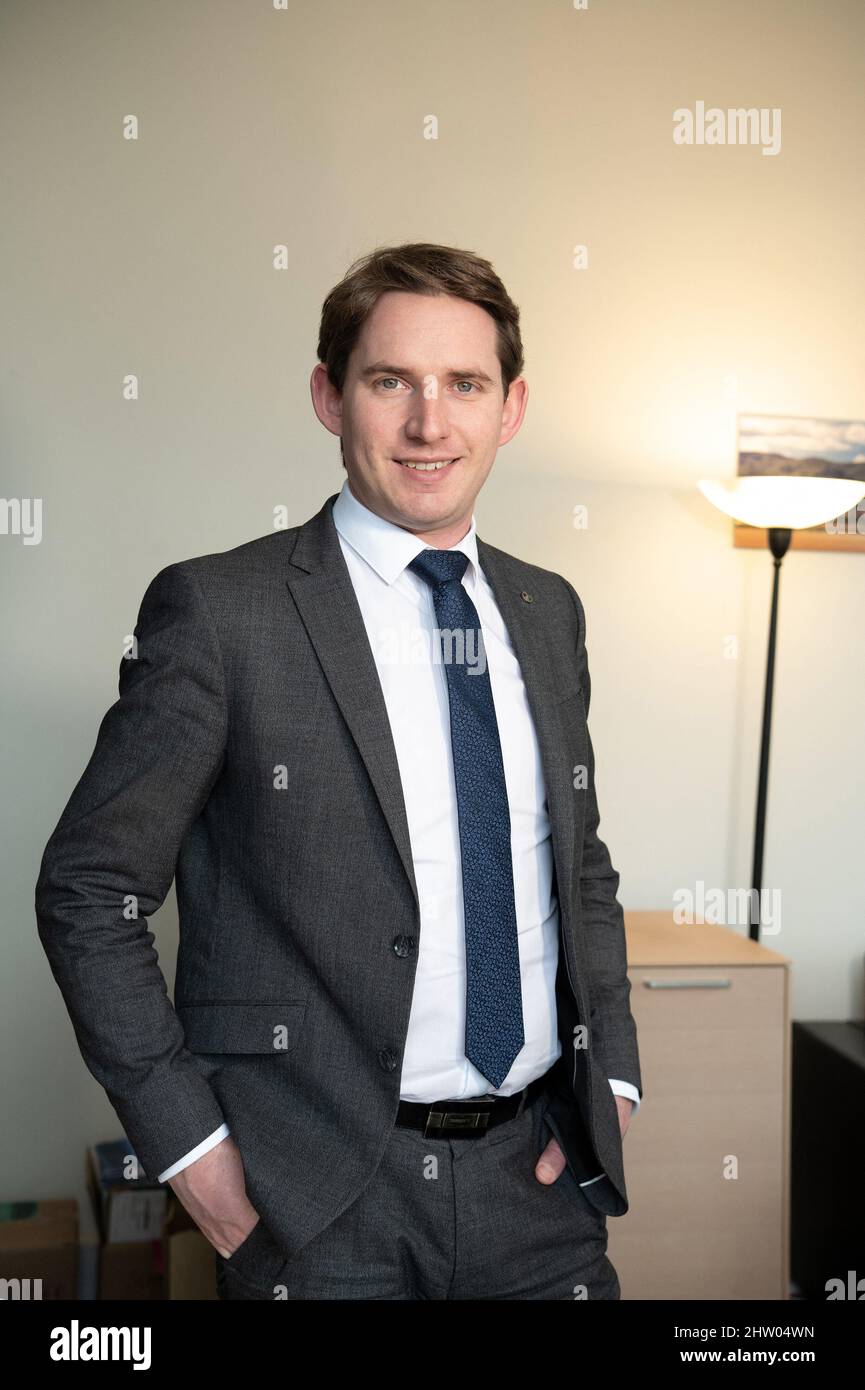 Deputy of the group Les Republicains, Raphael Schellenberger poses in ...