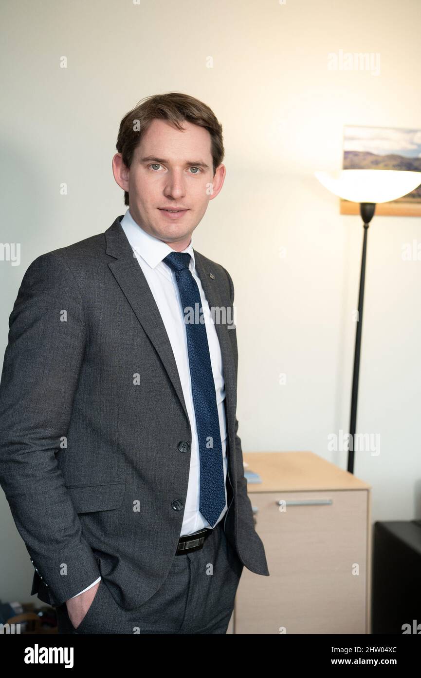 Deputy of the group Les Republicains, Raphael Schellenberger poses in ...