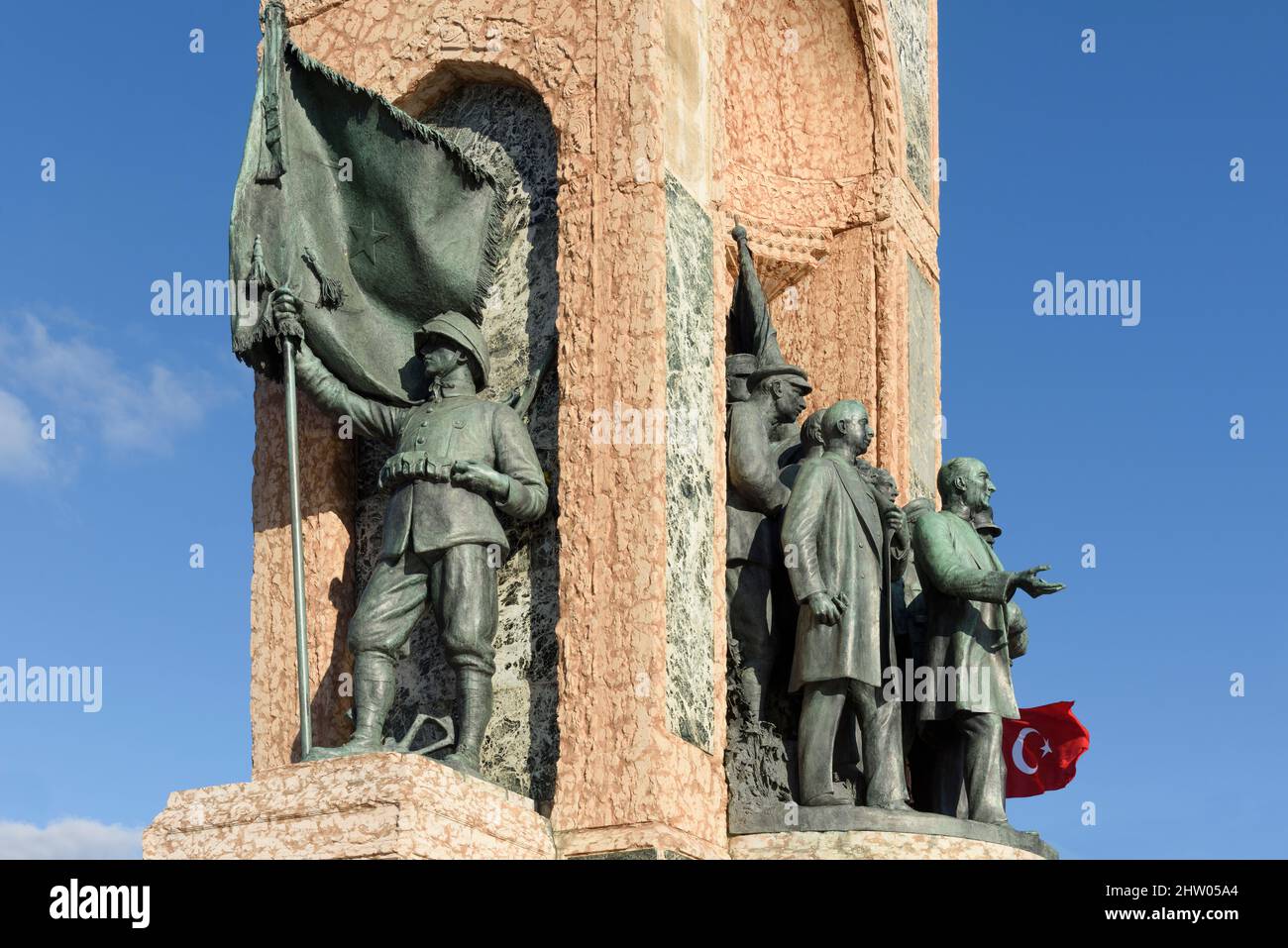 ISTANBUL, TURKEY - OCTOBER 30, 2021: Republic Monument at Taksim Square ...