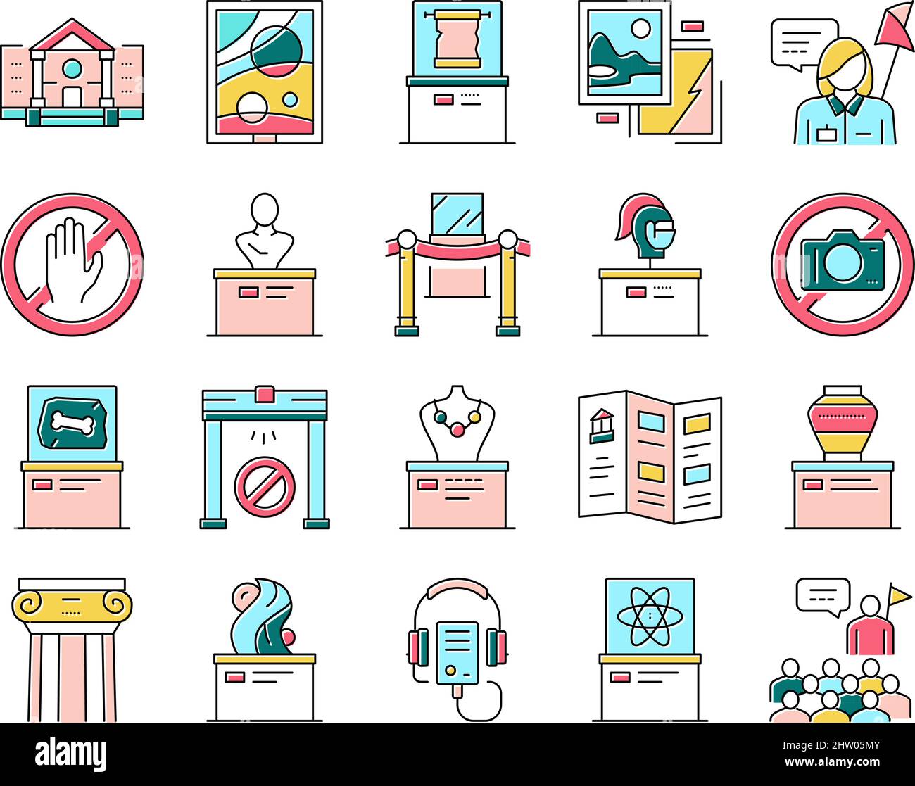 Museum Gallery Exhibit Collection Icons Set Vector Stock Vector Image ... Museum Gallery Exhibit Collection Icons Set Vector Stock Vector Image ...
