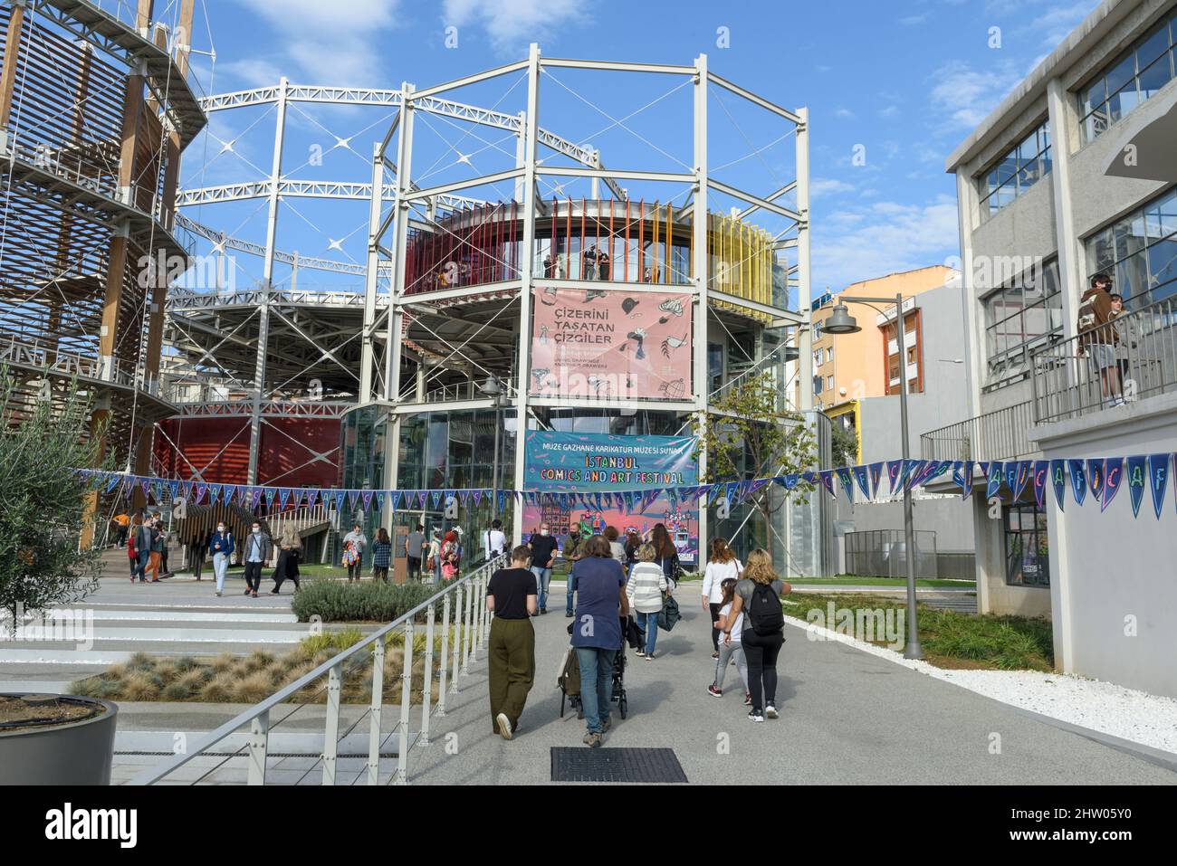 ISTANBUL, TURKEY - OCTOBER 16, 2021: The historical gas house built in ...