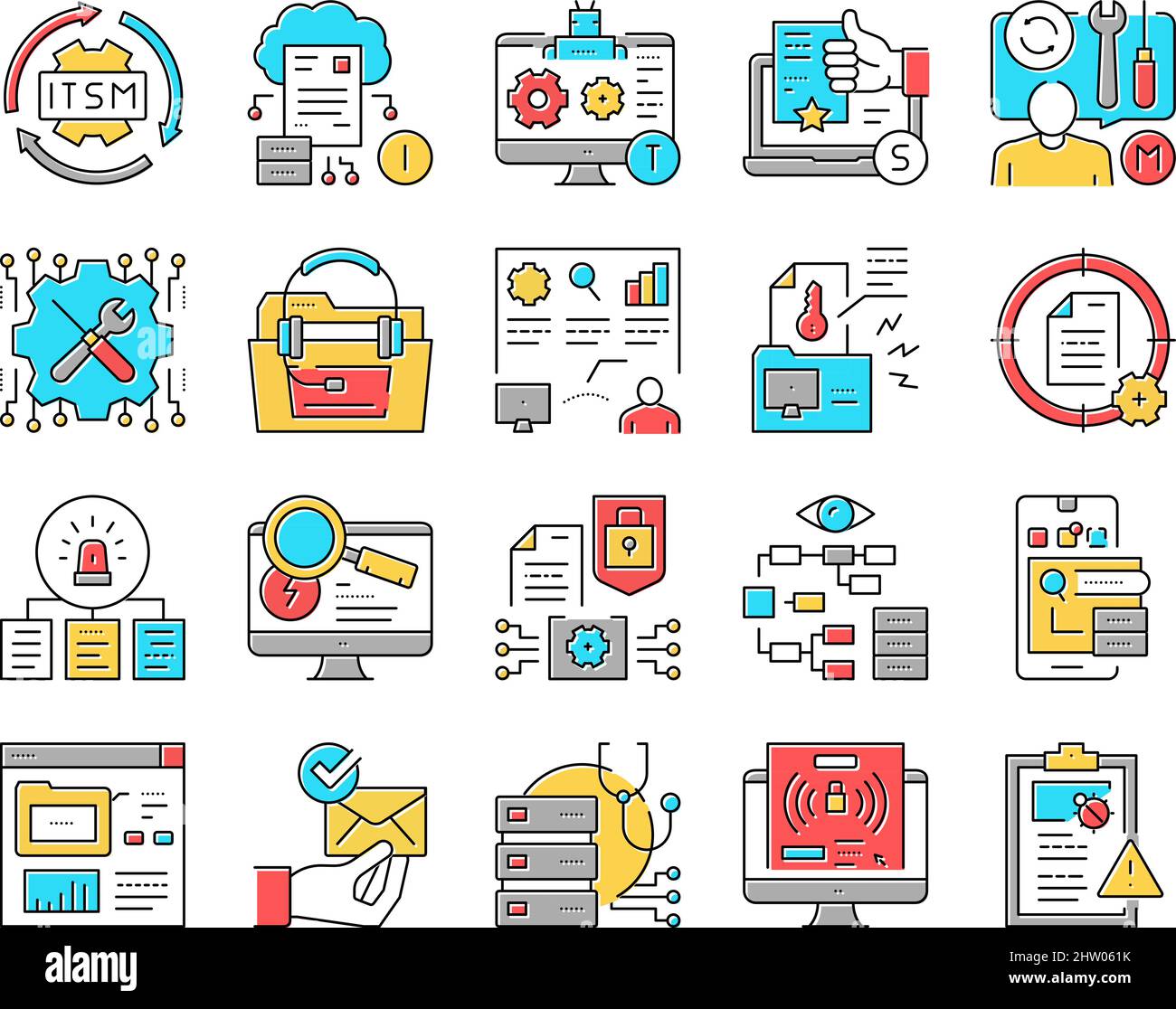 Incident Management Collection Icons Set Vector Stock Vector Image ...