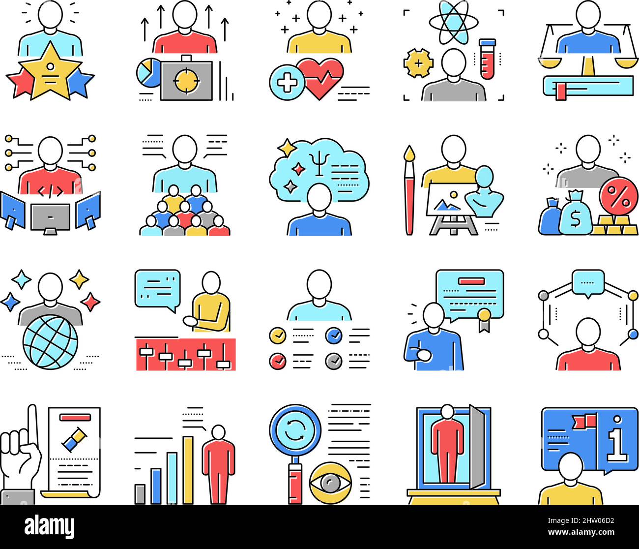 Expert Human Skills Collection Icons Set Vector Stock Vector Image ...