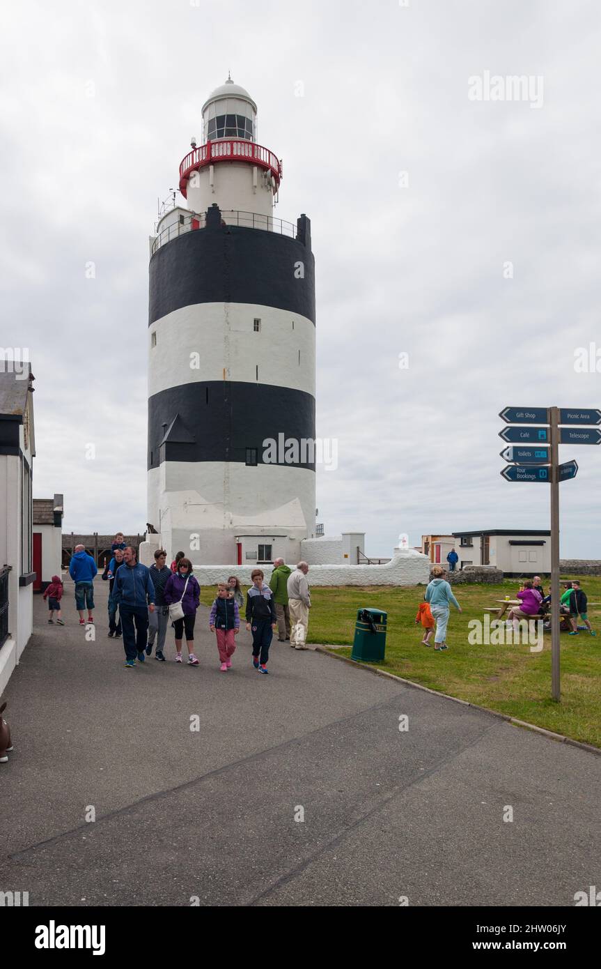 Tourists at the Hook Head lighthouse, the second oldest operating ...