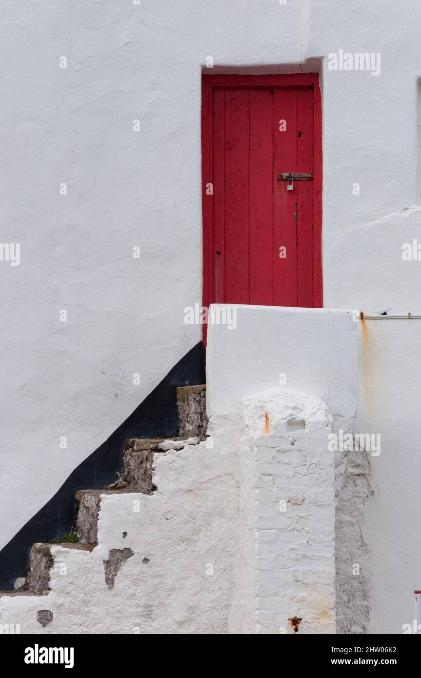 Doorway and stairs at the base of the Hook Head lighthouse, the second ...