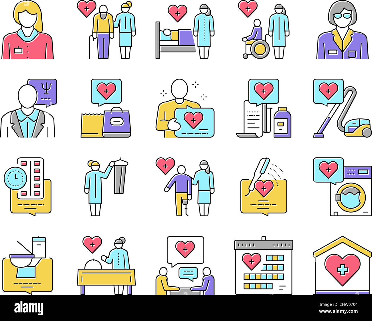 Elderly and home care and cooking Stock Vector Images - Alamy