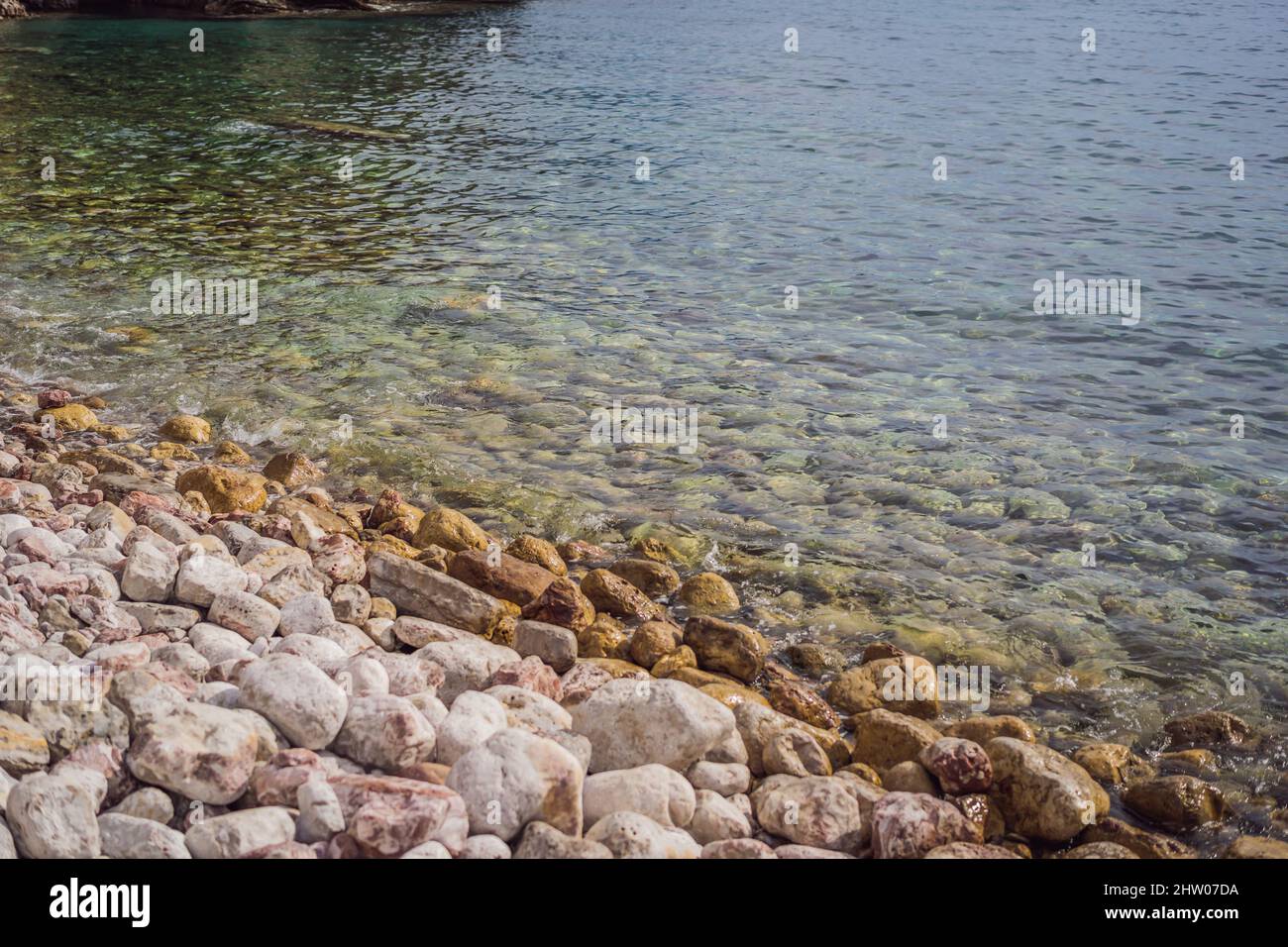 Beautiful rocks in the sea in Montenegro. Montenegro is a popular ...