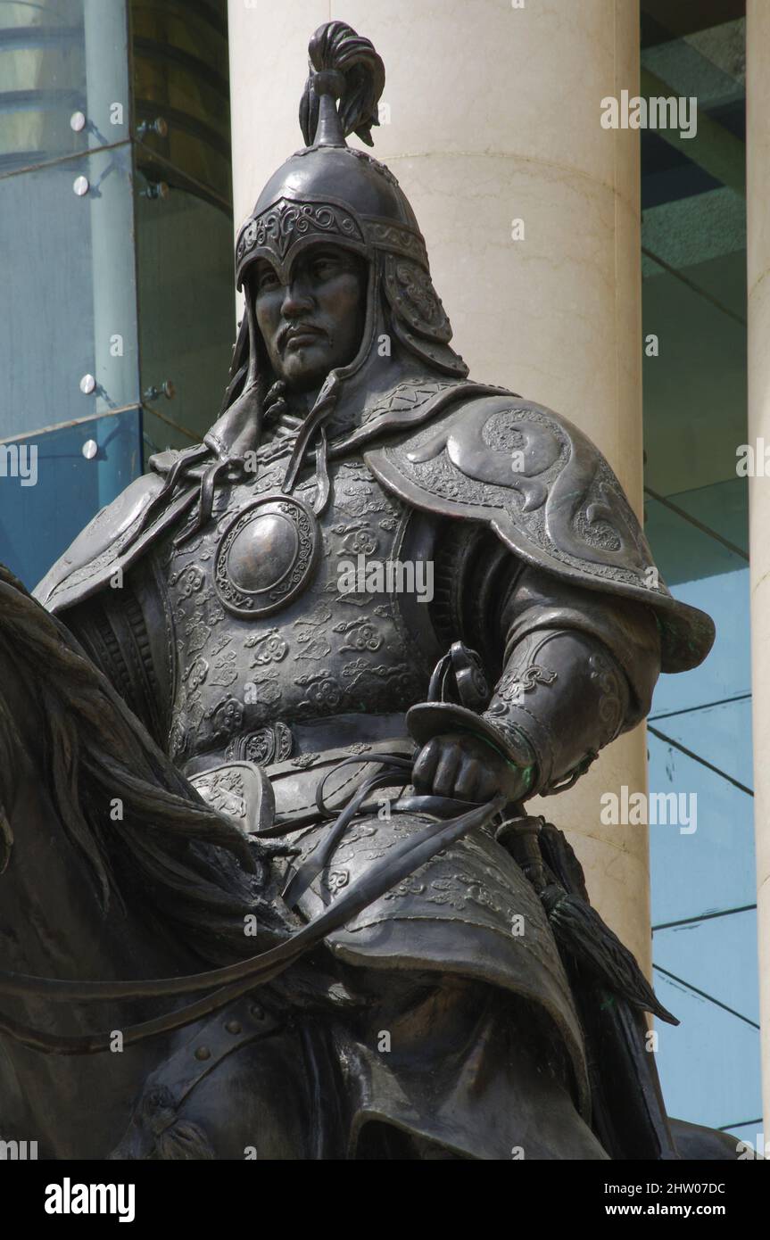 Asia, Mongolia, Ulaan Baatar, Parliament of Mongolia, statue of soldier Stock Photo - Alamy