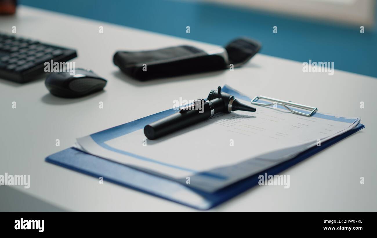 Close up otoscope medical documents hi-res stock photography and images ...