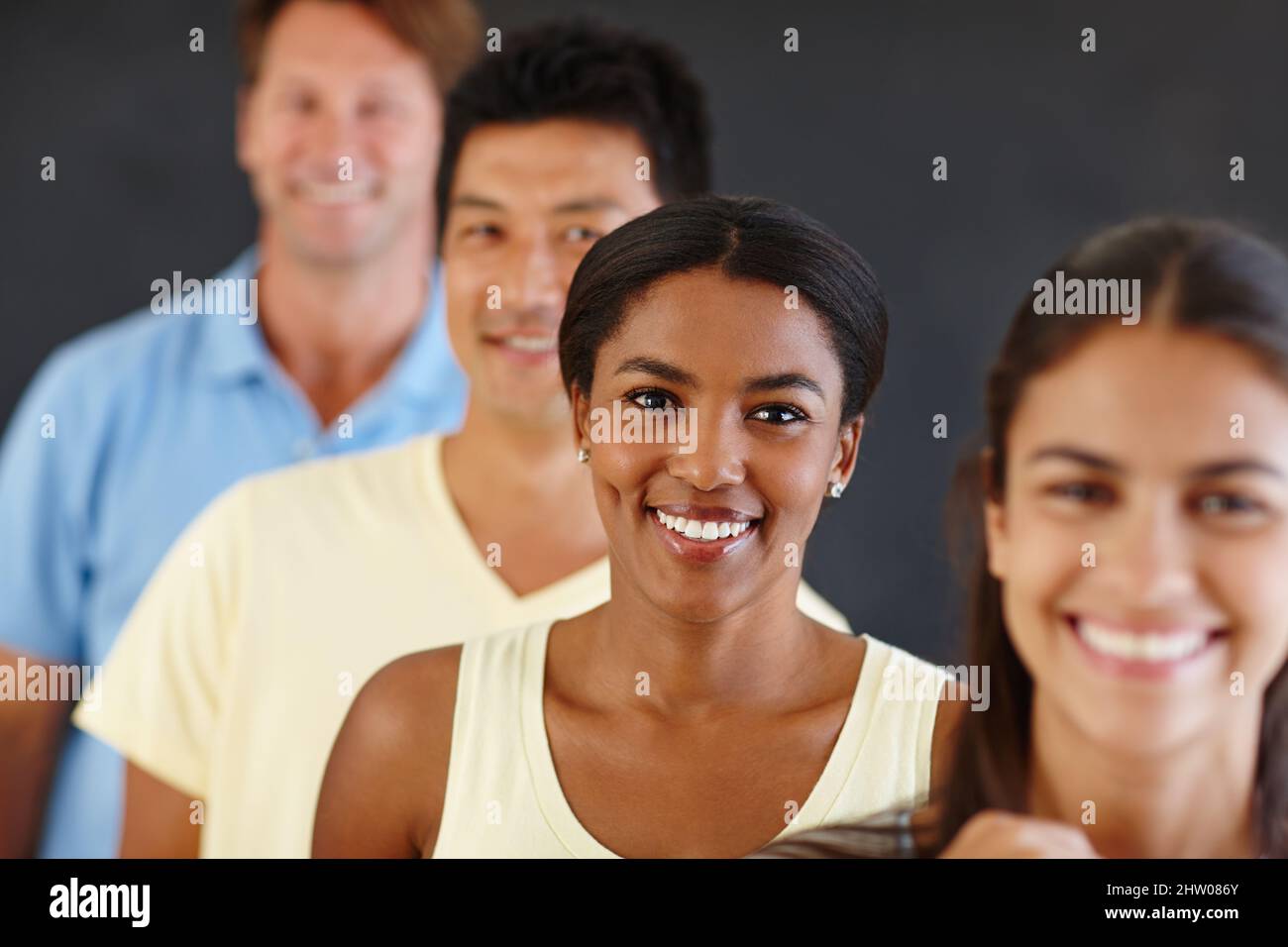 Standing out from the crowd. Portrait of an attractive african woman ...