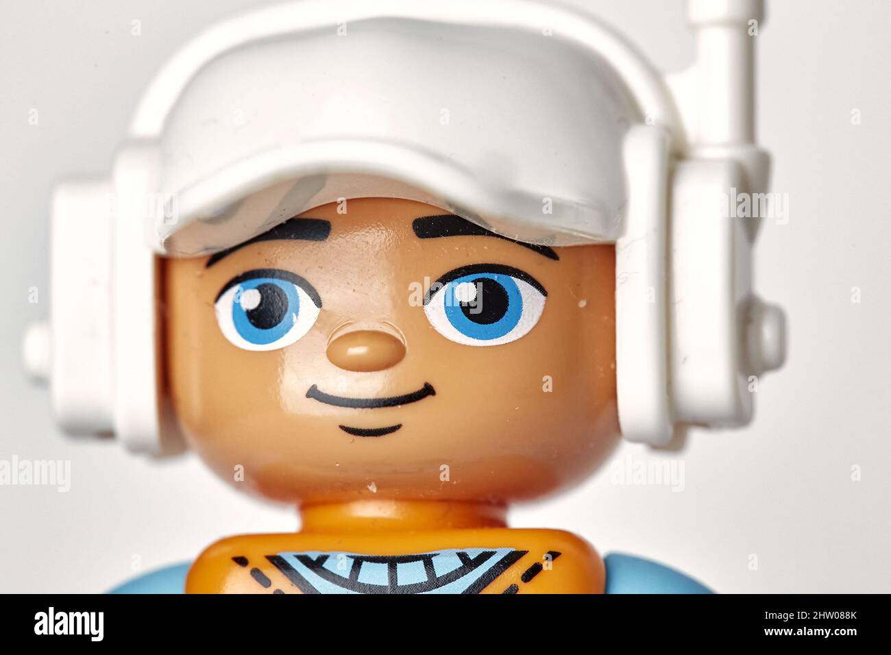 Construction worker with ear protection and radio equipment from lego ...