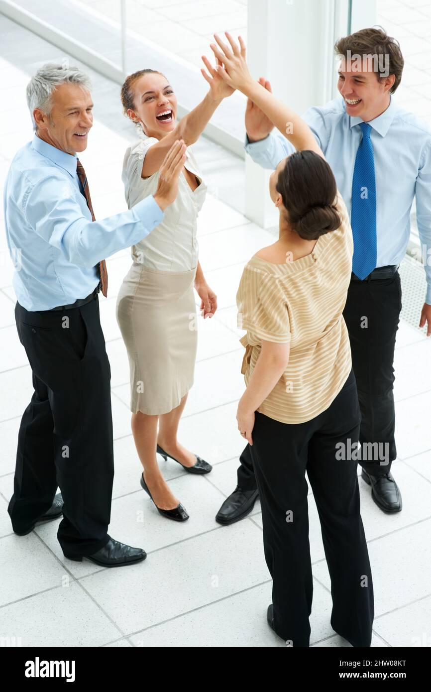 Group Of Happy Business People Celebrating Success Group Of Joyful