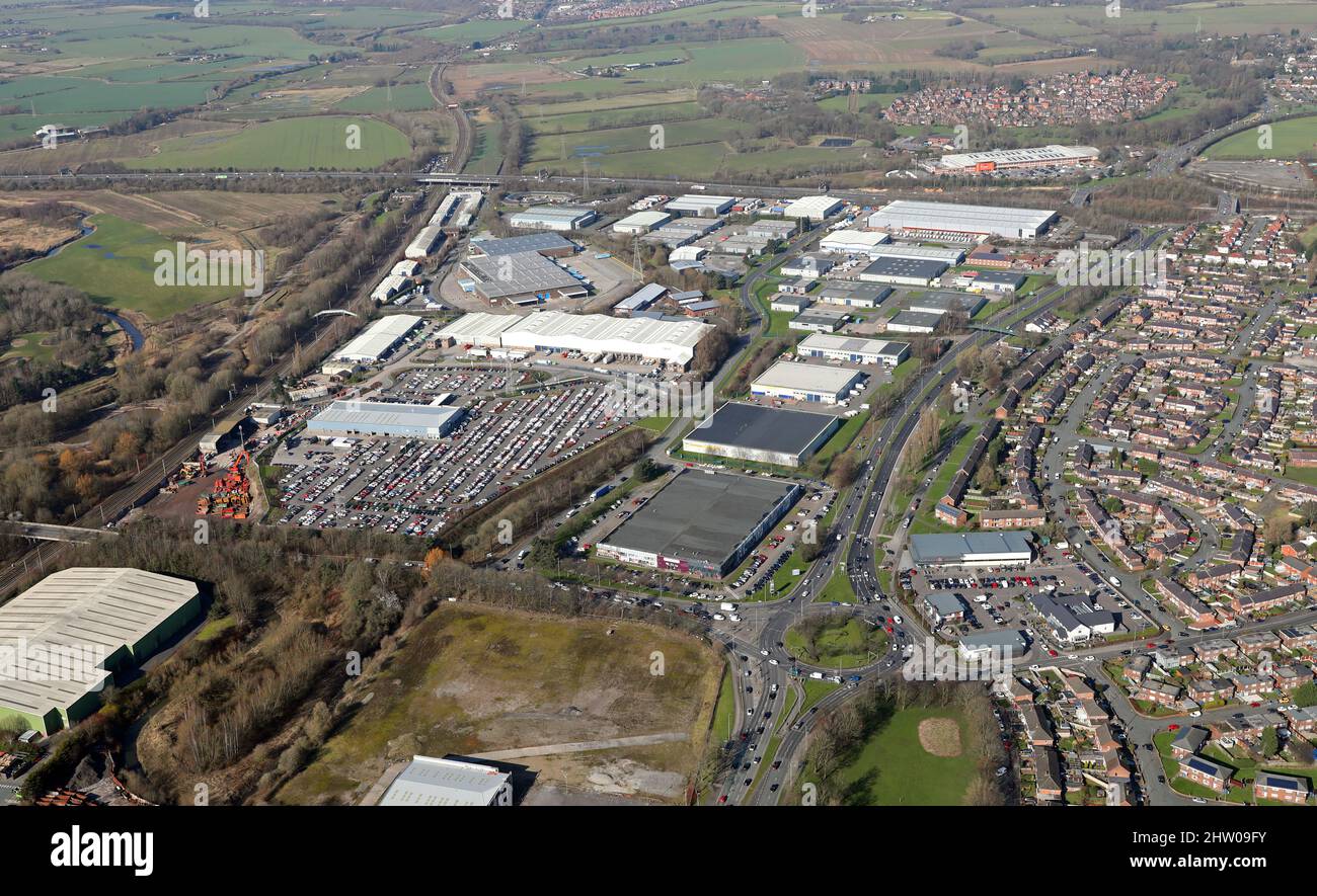 aerial view of Winwick Quay, north of Warrington Stock Photo - Alamy