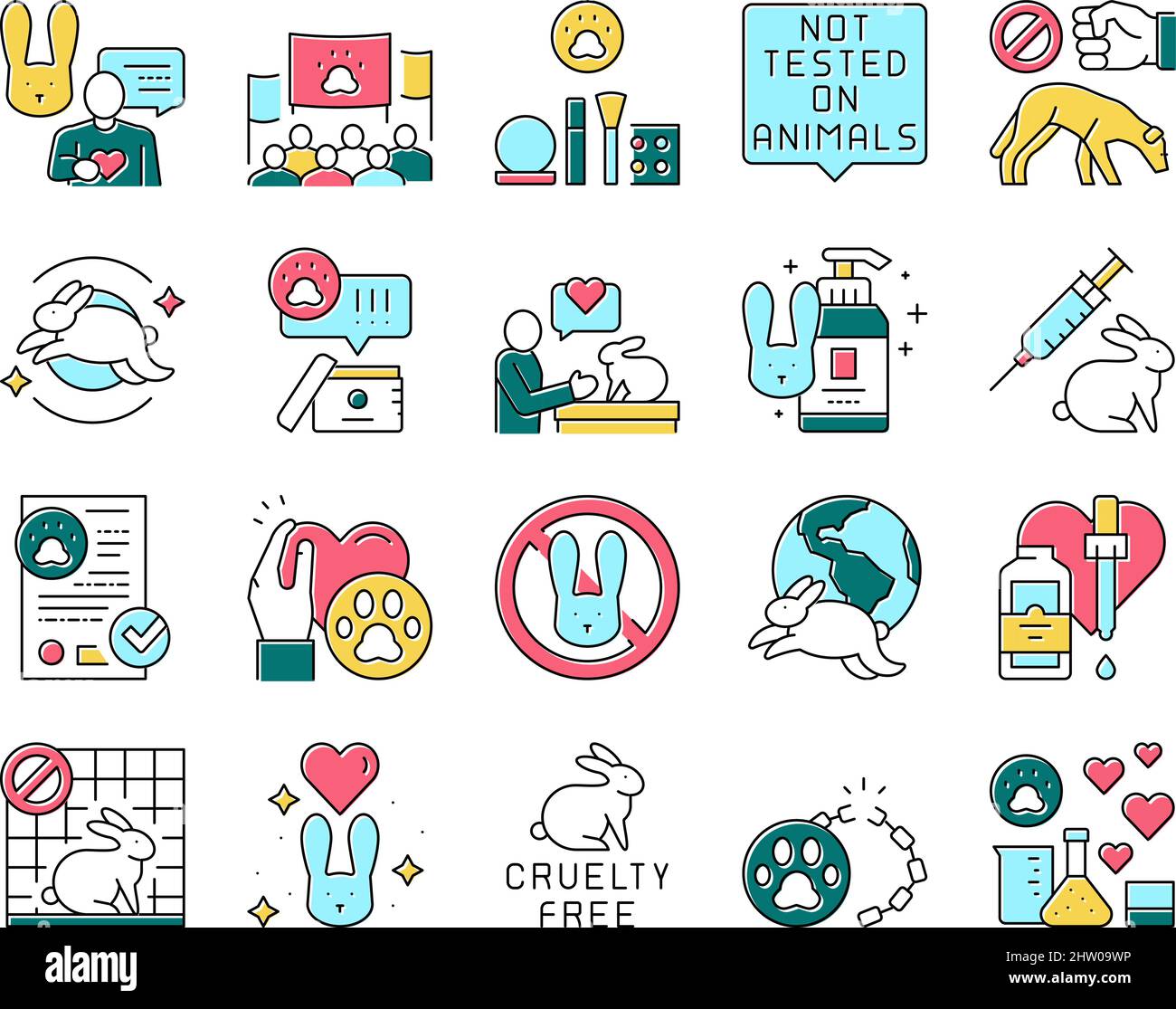 Cage free animals Stock Vector Images - Alamy