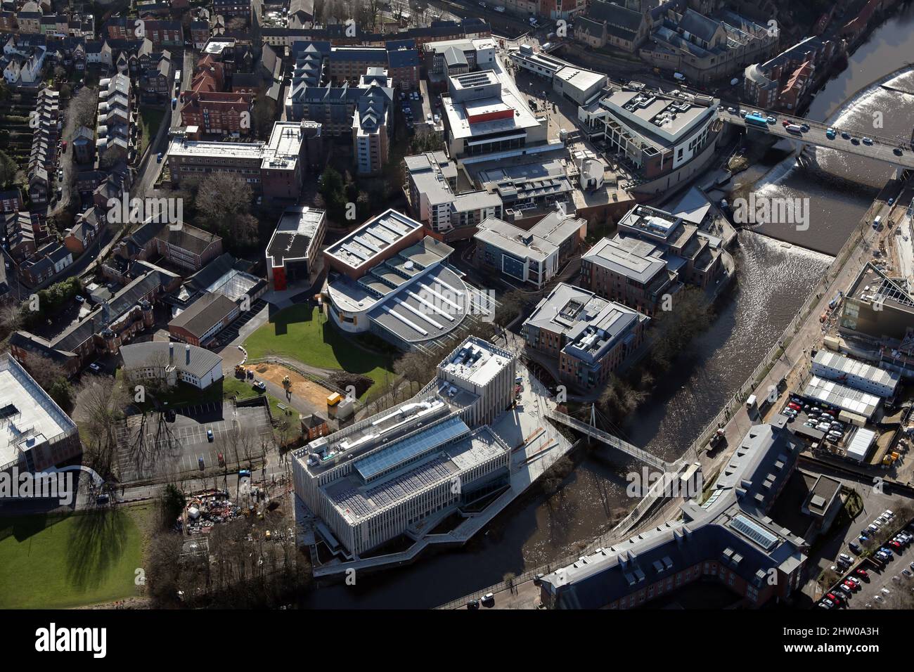aerial view of various businesses,offices and Freeman's Quay Leisure ...