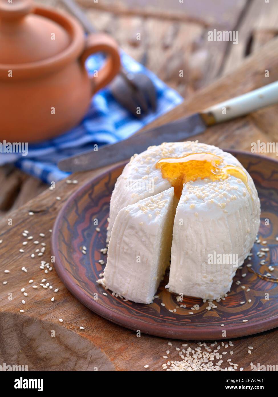 a delicious white cheese made from goat and sheep milk,a traditional ...