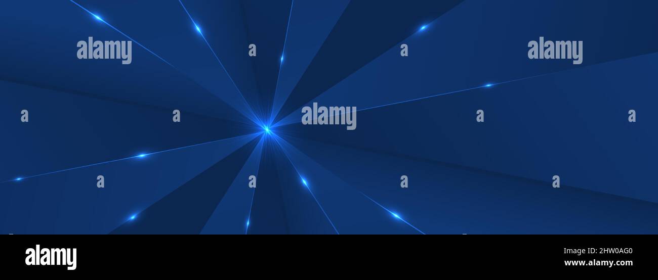 Blue technology big data wide banner. Abstract digital hi tech concept ...