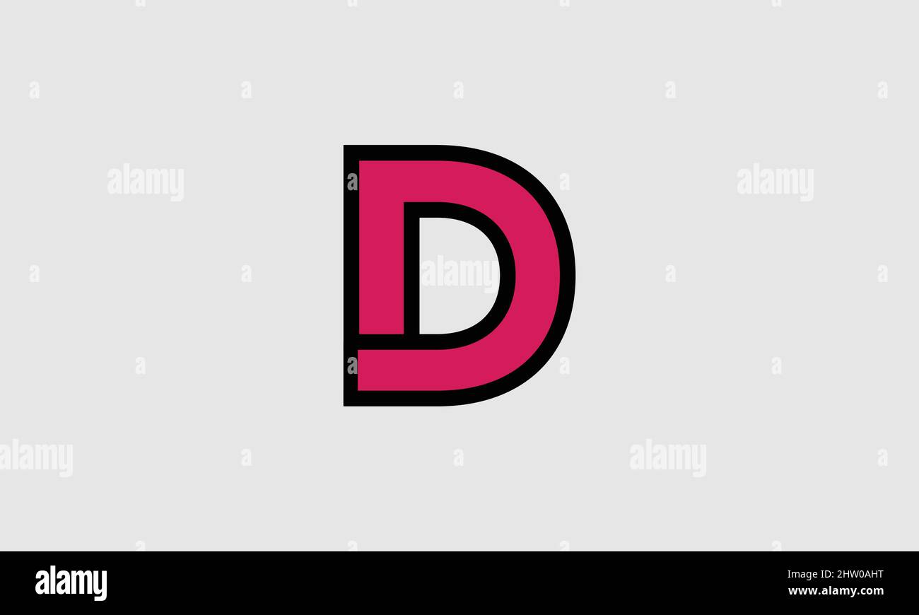 Bold letter D creative design with colors inside it Stock Vector Image ...