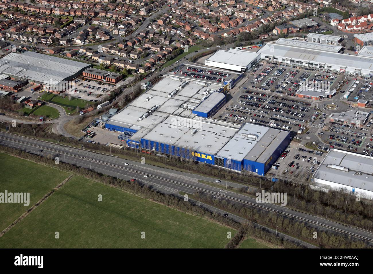 aerial view of the Shopping Park at Giltbrook in Nottingham (on the ...