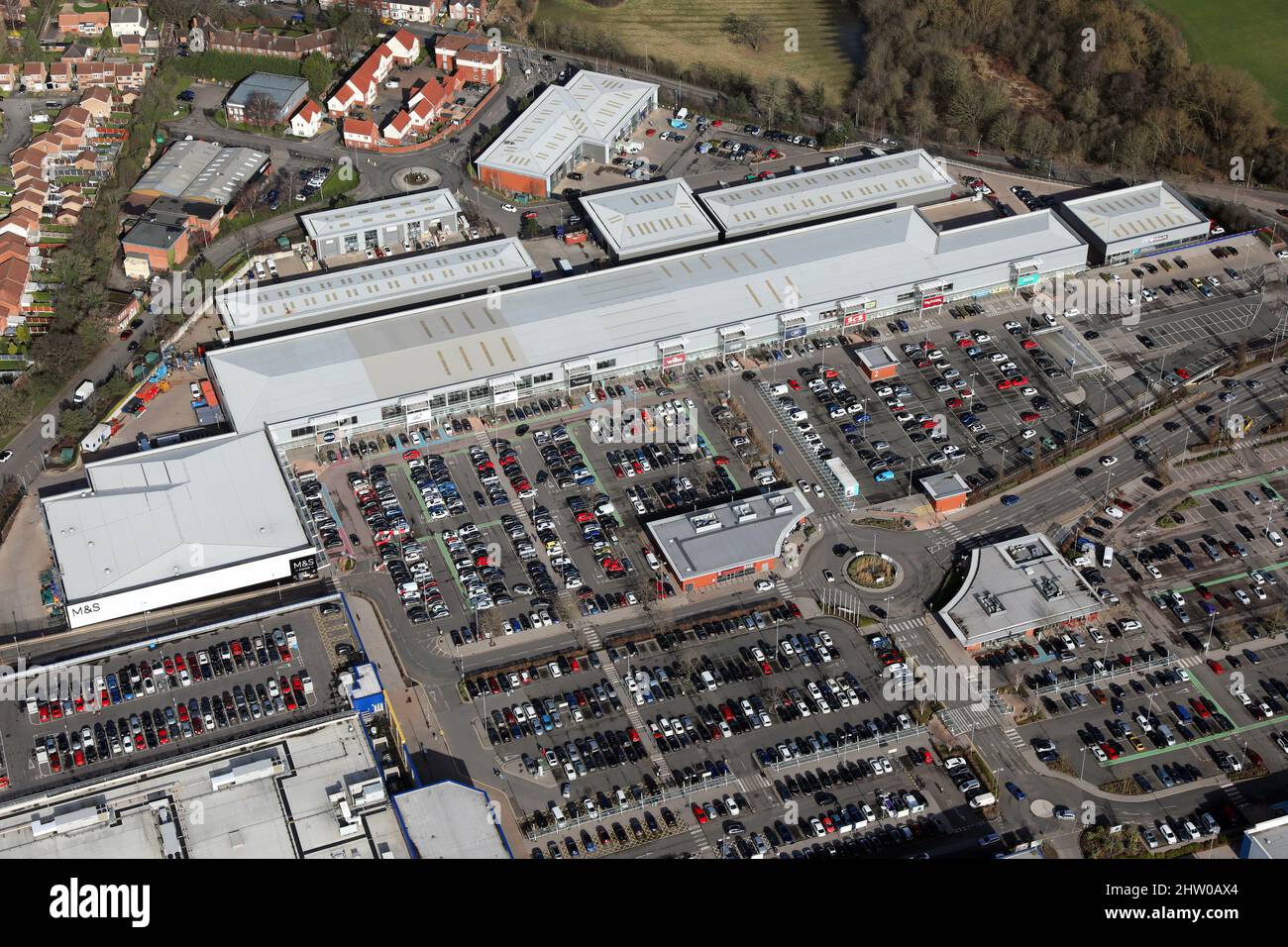 aerial view of the Shopping Park at Giltbrook in Nottingham (on the ...