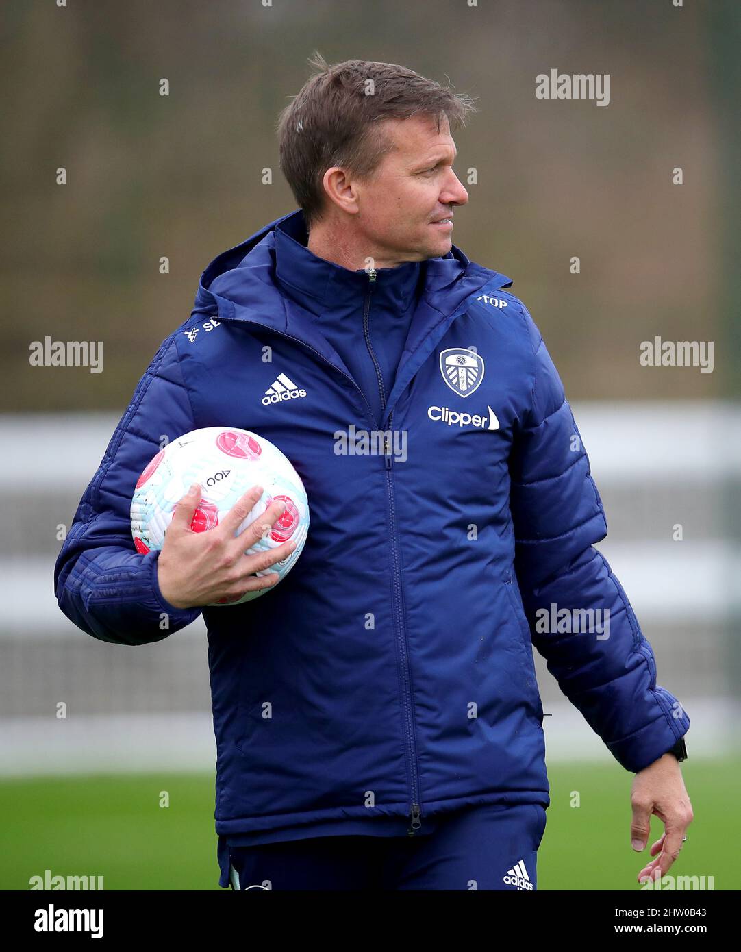 Leeds United manager Jesse Marsch during a training session at Thorp ...