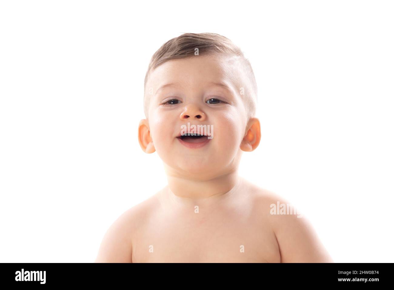 Funny expressive baby isolated on a white background Stock Photo - Alamy