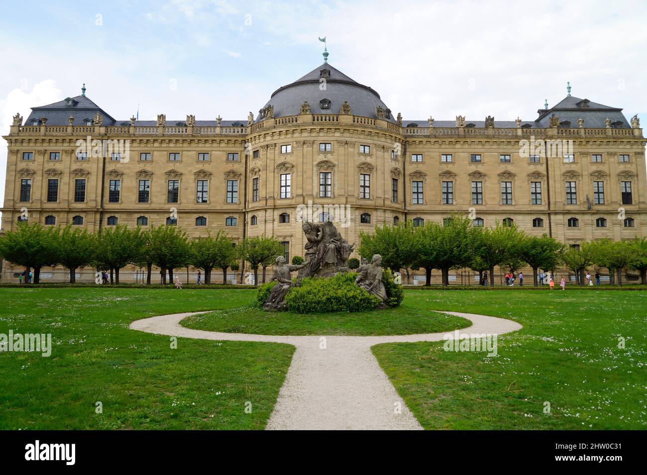 The Wuerzburg Residence with the Court Gardens and Residence Square ...