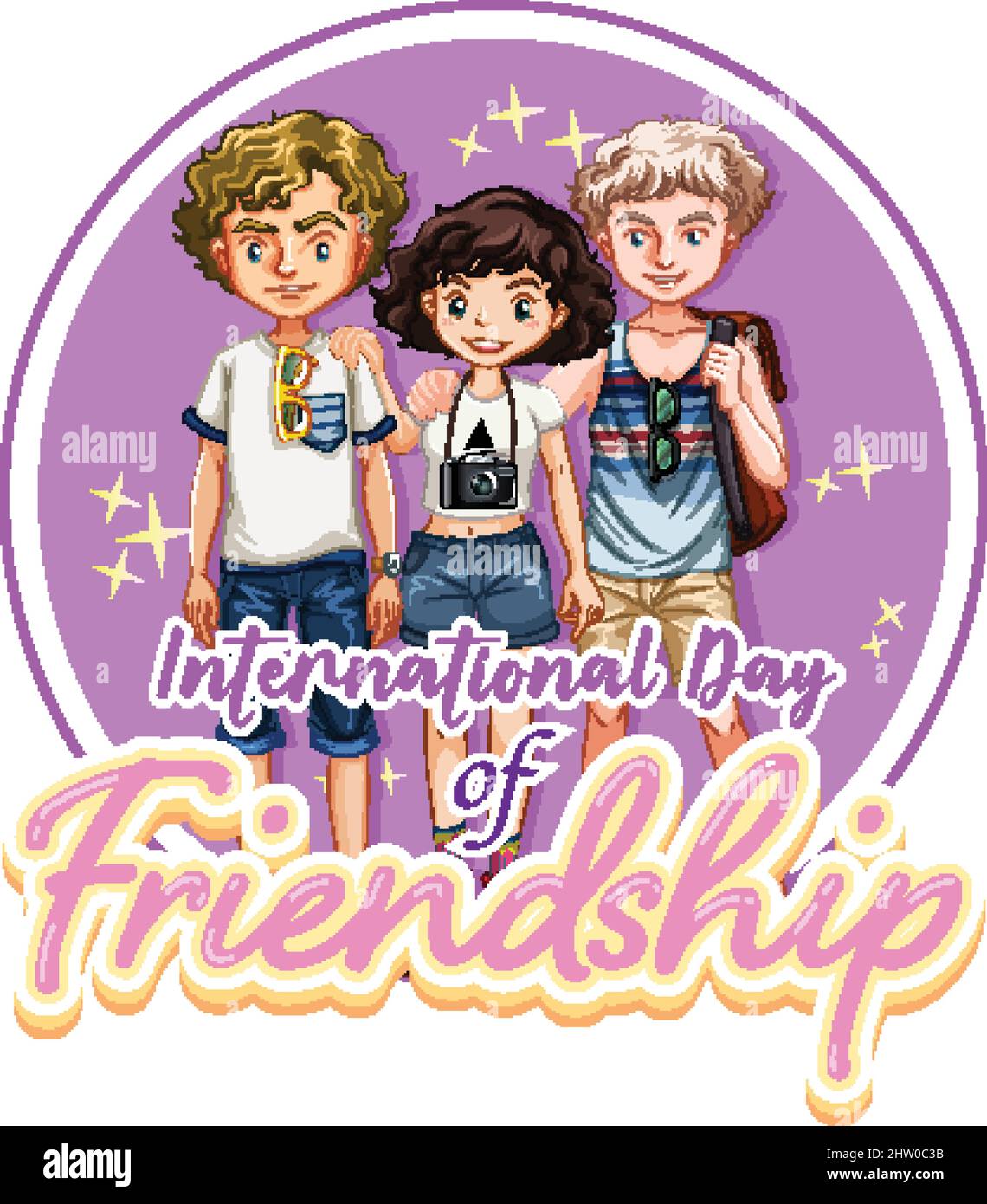 Friends International Logo International Friendship Celebration Badge,