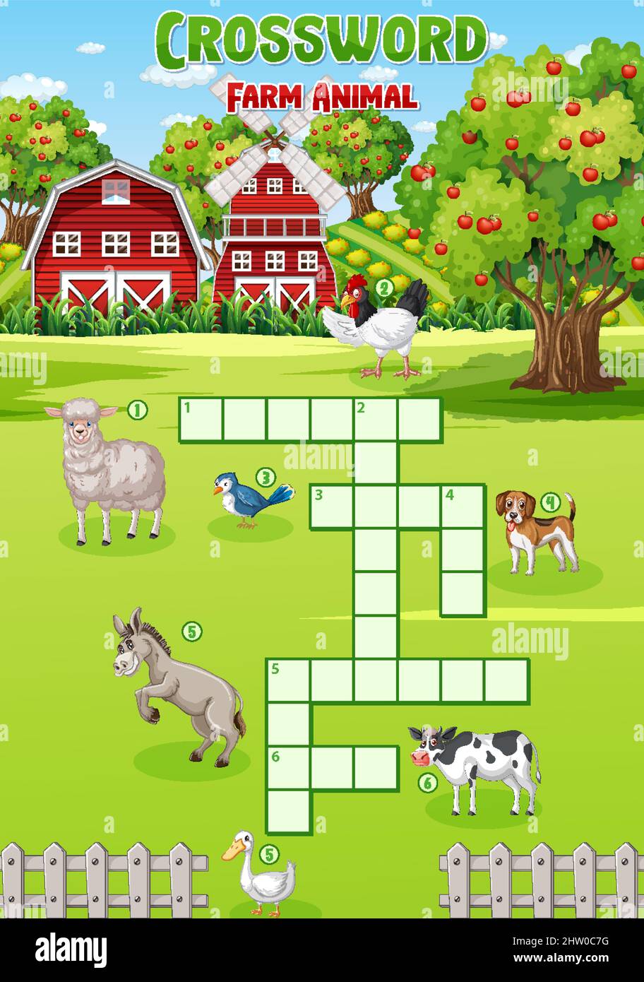 Matching Farm animal shadow worksheet illustration Stock Vector Image ...