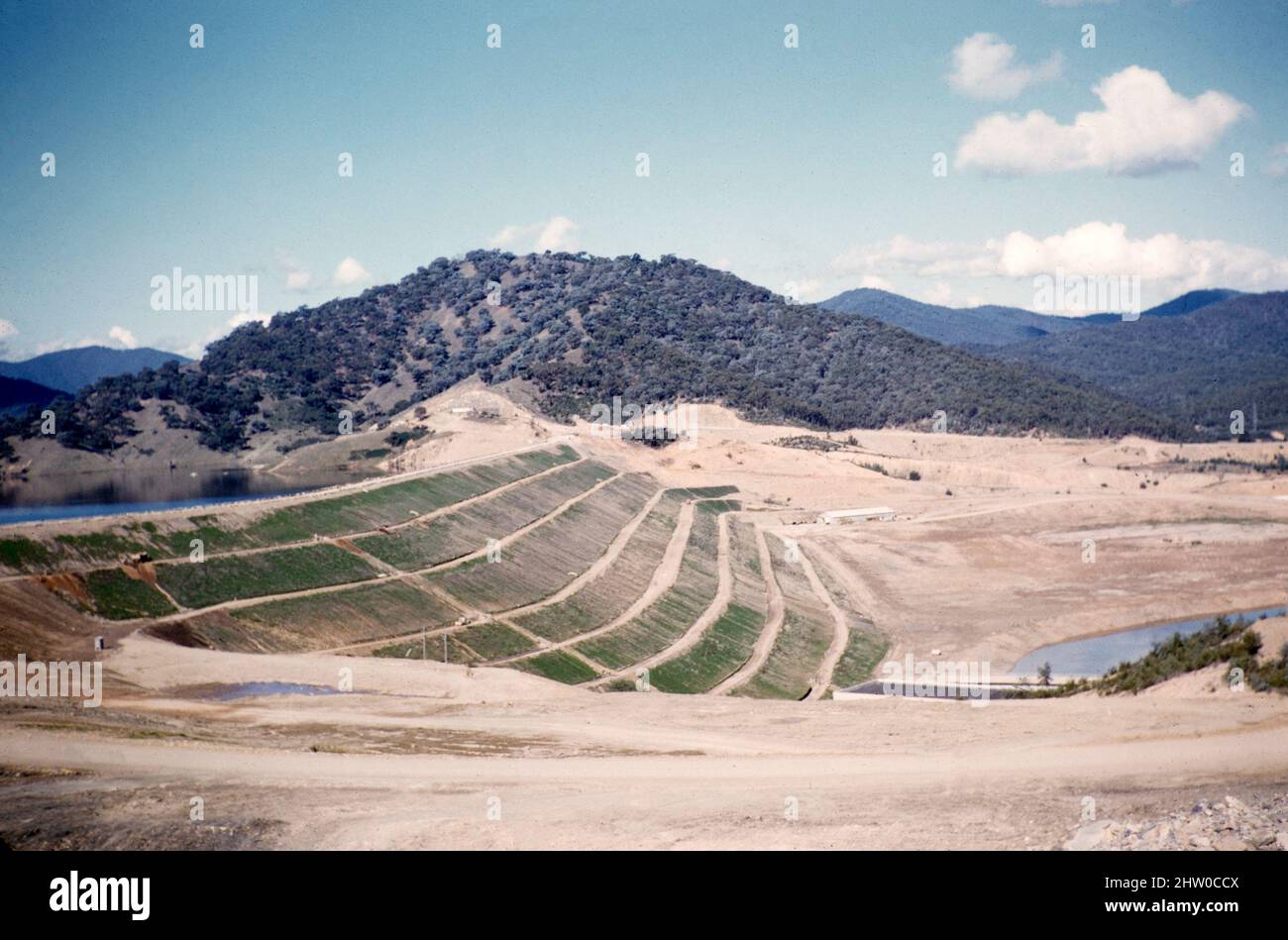 Dam and reservoir thought to be Lake Eildon, Victoria, Australia 1956 ...