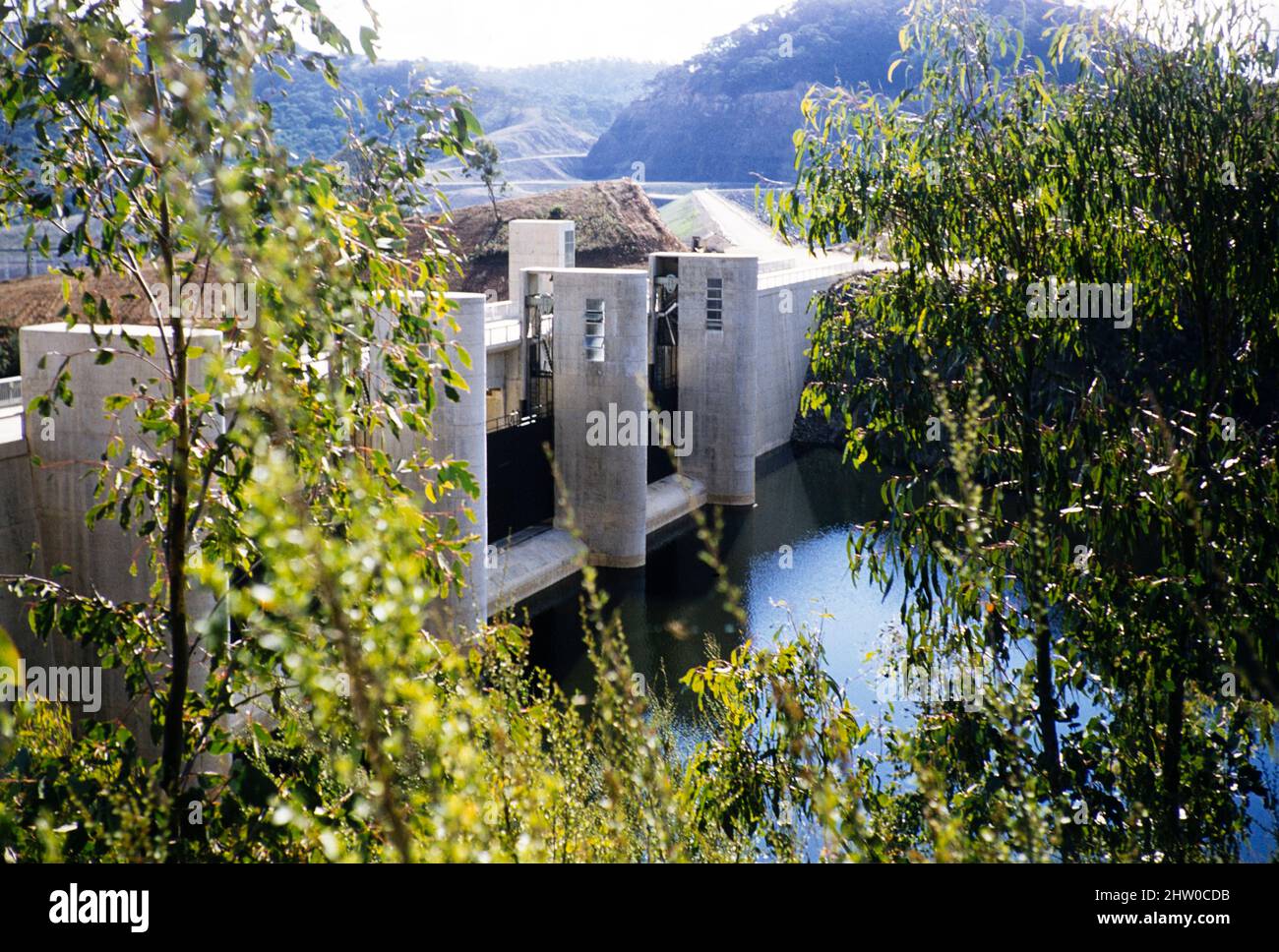 Reservoir dam spillway thought to be Lake Eildon, Victoria, Australia ...