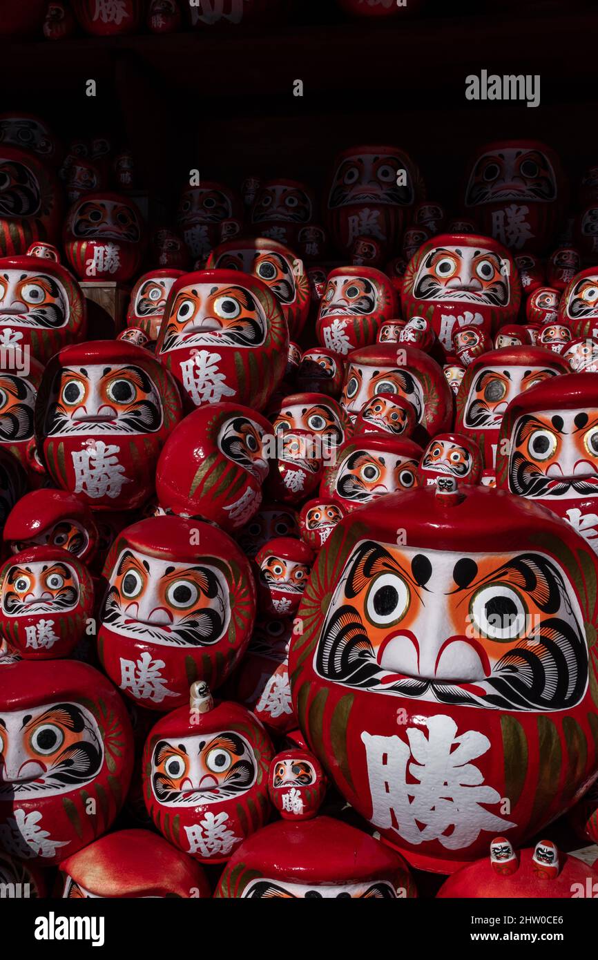 Vertical shot of Japanese traditional dolls Daruma Stock Photo - Alamy