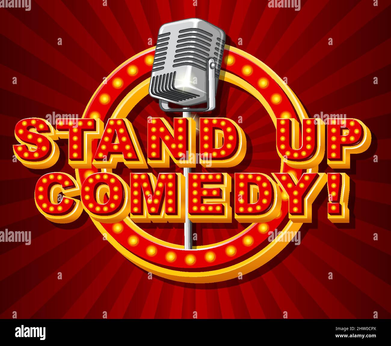 Stand up comedy logo with microphone illustration Stock Vector Image ...