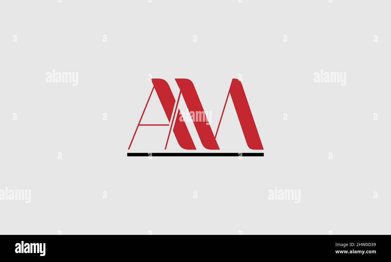 Creative letter AM luxury icon design with a line under it Stock Vector ...